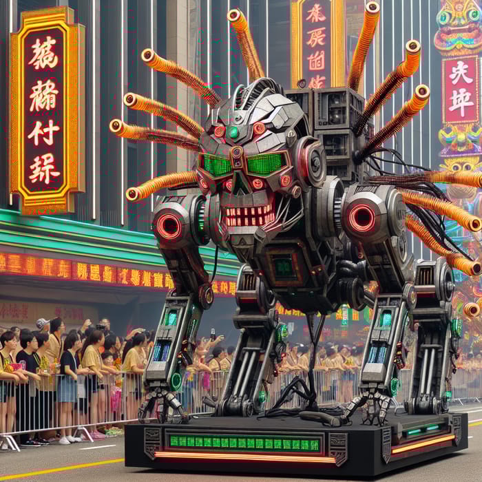 Chinese Beer Festival: Cyberpunk Mechanical Device Parade | AI Art ...