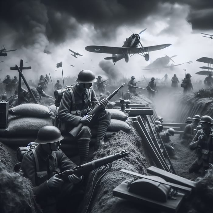 World War Representation: Soldiers in Trenches & Vintage Planes | AI ...