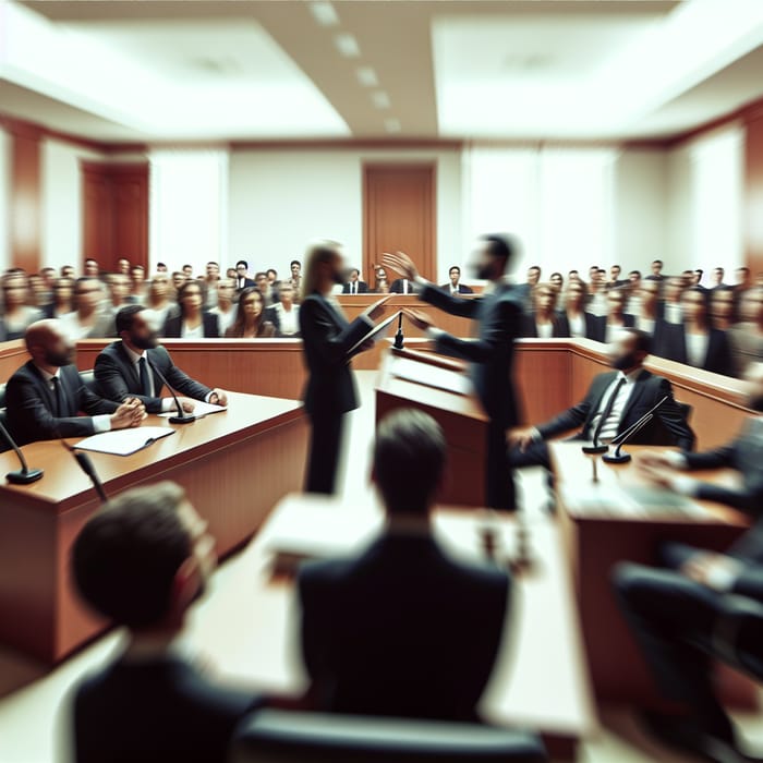 Lawyer in Courtroom | Blurred Faces, Legal Proceedings | AI Art ...
