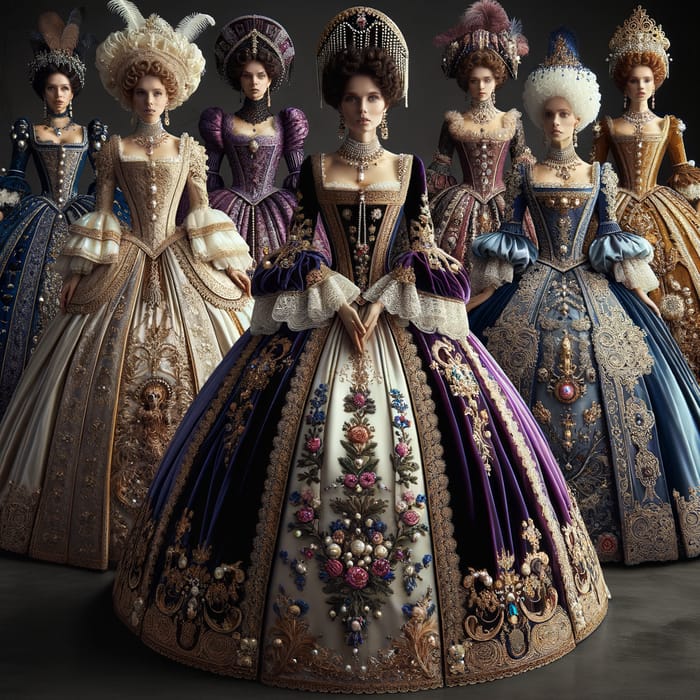 Magnificent Era Dresses - Opulent Silk & Velvet Designs | AI Art ...