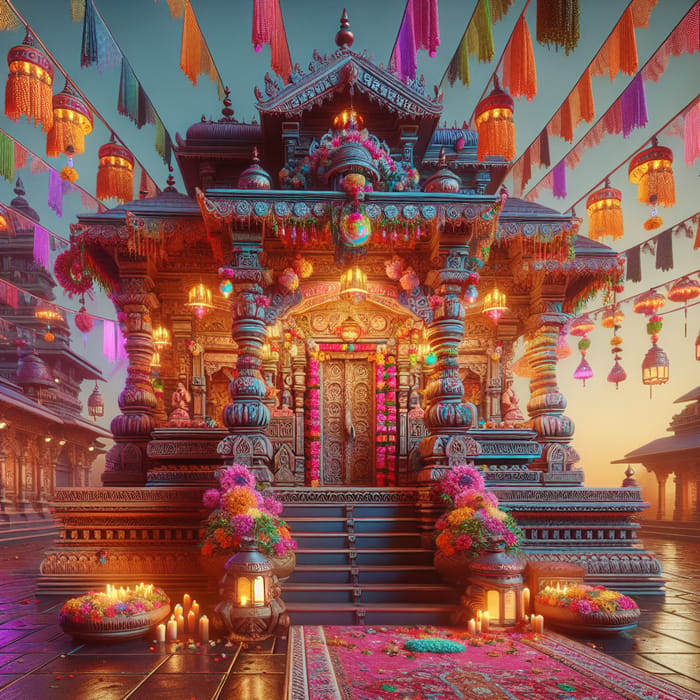 Traditional Indian Festival Temple Decoration | AI Art Generator | Easy ...