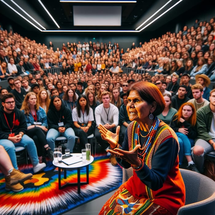 Indigenous Woman Leader Inspires Multicultural Audience | AI Art ...