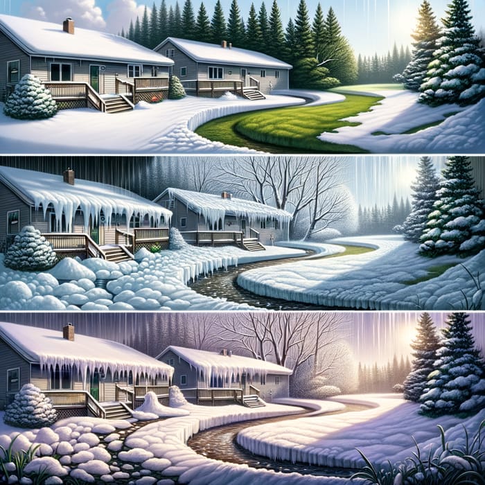 Snowy Winter Yard to Spring Transformation in 4K Quality | AI Art ...