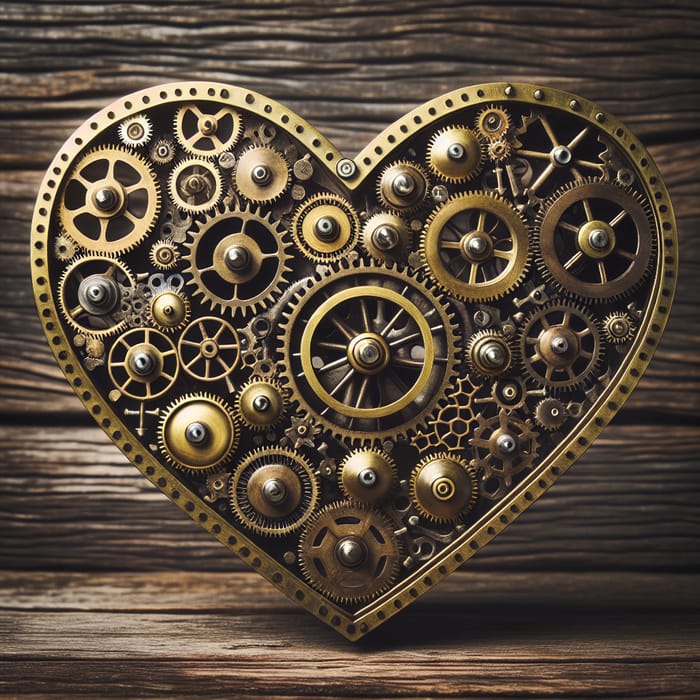 Antique Brass Cogheart: Symbol of Steampunk Machinery | AI Art ...