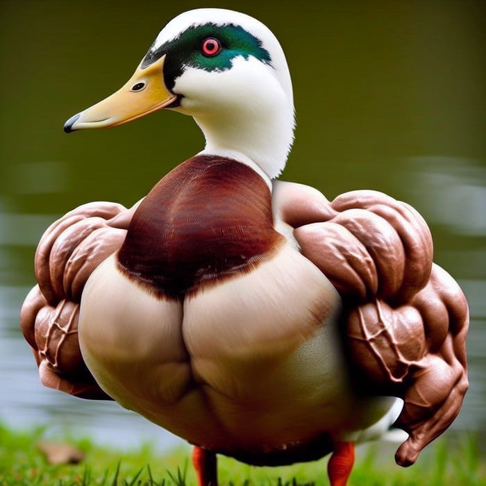 Muscular Duck: A Marvelous Sight | AI Art Generator | Easy-Peasy.AI