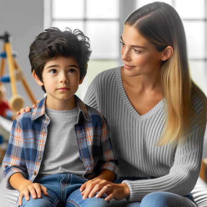 Hispanic Autistic Boy Evaluation by Sensory Integration Expert | AI Art ...