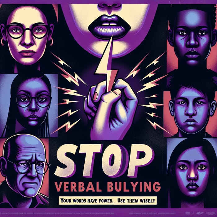 Impactful Poster About Verbal Bullying: Stop the Harmful Words | AI Art ...