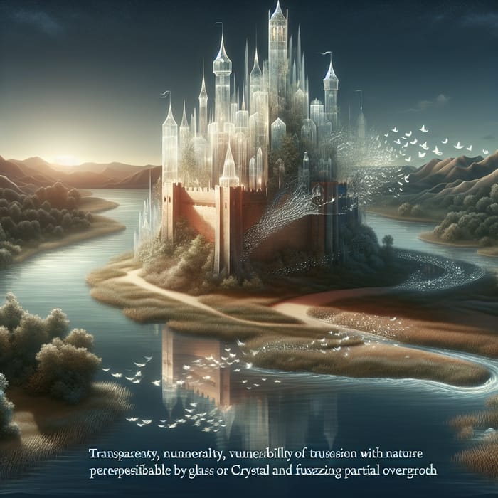 Ethereal Crystal Castle by River, Silver Wings & Feathers | AI Art ...