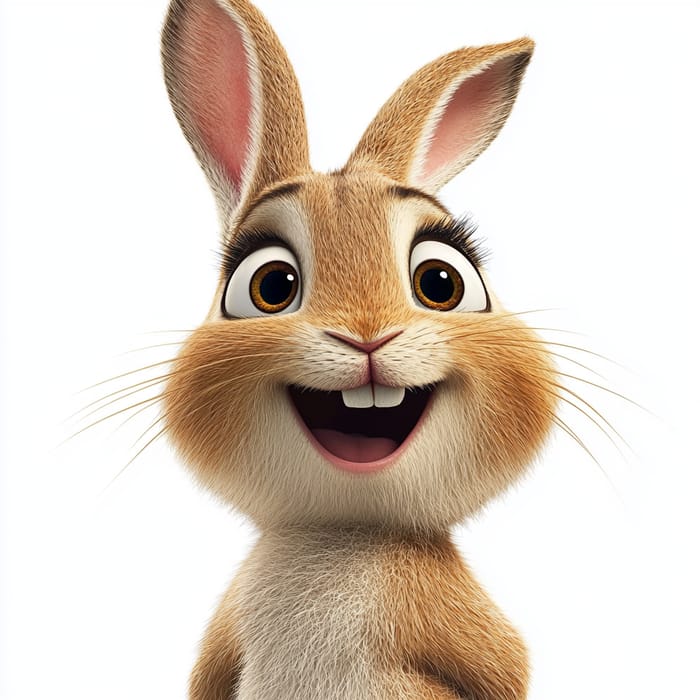 Excited Brown Rabbit Cartoon Image | AI Art Generator | Easy-Peasy.AI