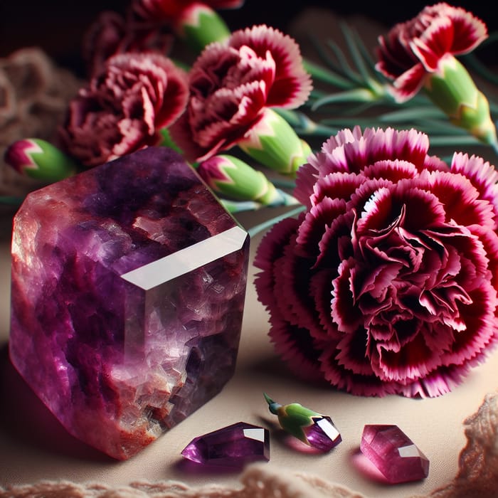 Amethyst Stone and Carnation: An Elegant Pairing | AI Art Generator ...