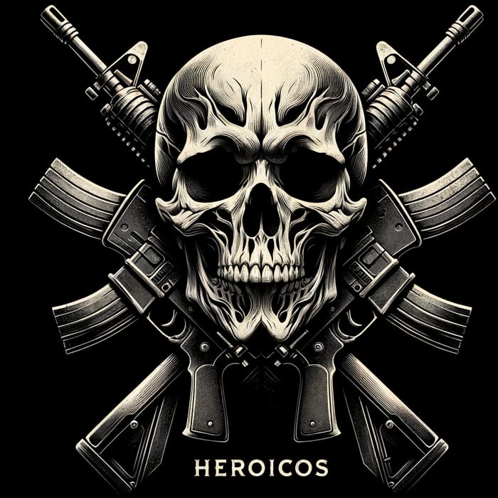 Heroicos Skull with Guns: Symbolic Representation of Courage | AI Art ...