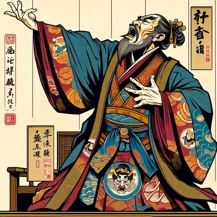 Japanese Traditional Art Guild Master Dramatic Play | AI Art Generator ...