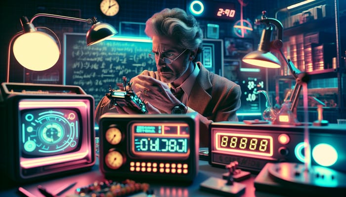 Back to the Future Inspired Lab Scene | AI Art Generator | Easy-Peasy.AI