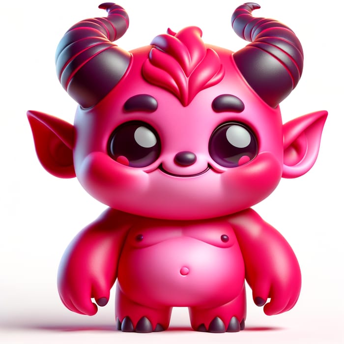Cute 3D Pink Demon Cartoon Character | AI Art Generator | Easy-Peasy.AI