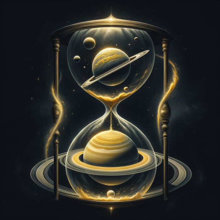 Saturn as an Hourglass: A Celestial Marvel | AI Art Generator | Easy ...