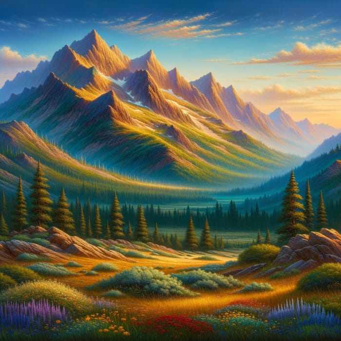 Serene Mountain Landscape - Nature Views Inspiring Tranquility | AI Art ...