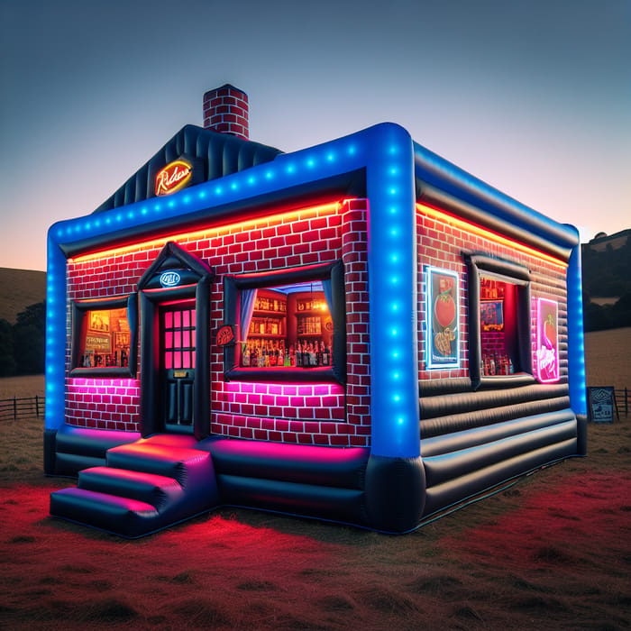 Neon Retro Inflatable Pub: Unique Venue Experience | AI Art Generator ...