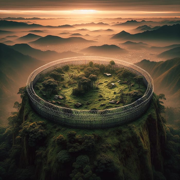 Captivating Landscapes: Barbed Wire Encircled Land by INCASA | AI Art ...