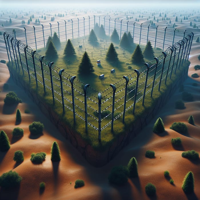 Barbed Wire Enclosed Land | AI Art Generator | Easy-Peasy.AI