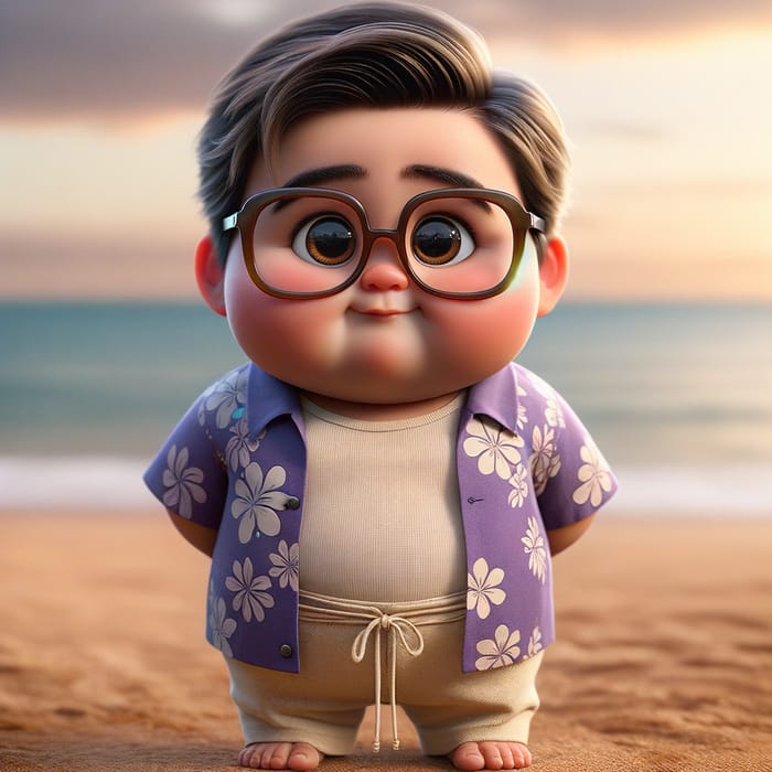 Charming Chubby Kid in Beachy Hawaiian Style | AI Art Generator | Easy ...