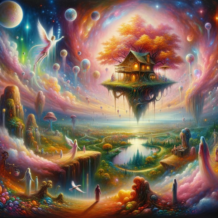 Whimsical Treehouse on Floating Island: Surreal Dreamscape | AI Art ...