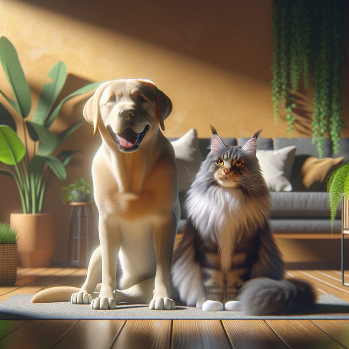 Dog and Cat Together: A Friendly Coexistence | AI Art Generator | Easy ...