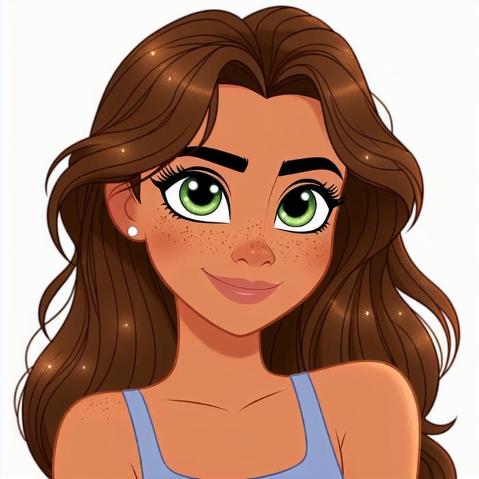 Charming Animated Girl with Green Eyes and Fit Physique | AI Art ...