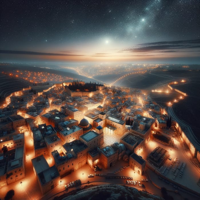 Discover Ancient Jerusalem at Night | AI Art Generator | Easy-Peasy.AI