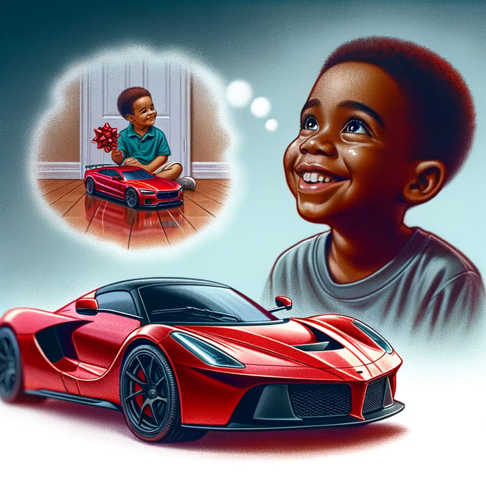 Boy's Dream Car Journey: From Imagination to Reality | AI Art Generator ...