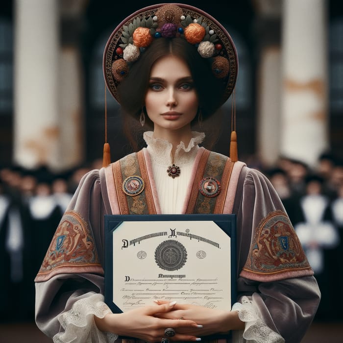 Dignified Slavic Graduate | Noble Maidens Institute | AI Art Generator | Easy-Peasy.AI