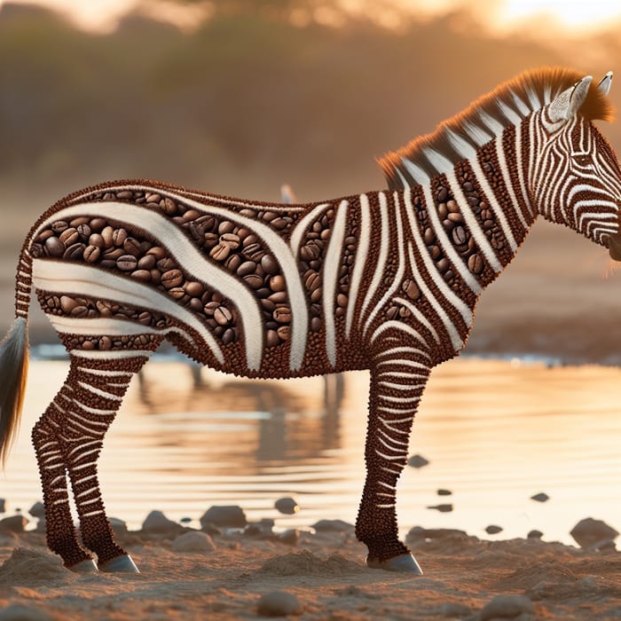 Coffee Bean Zebra with Dark Brown Stripes | AI Art Generator | Easy ...