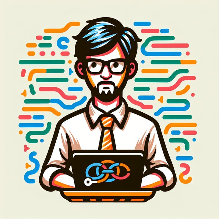 Colorful Hand Drawn Programmer Logo Engage Creativity And Passion Ai Art Generator Easy