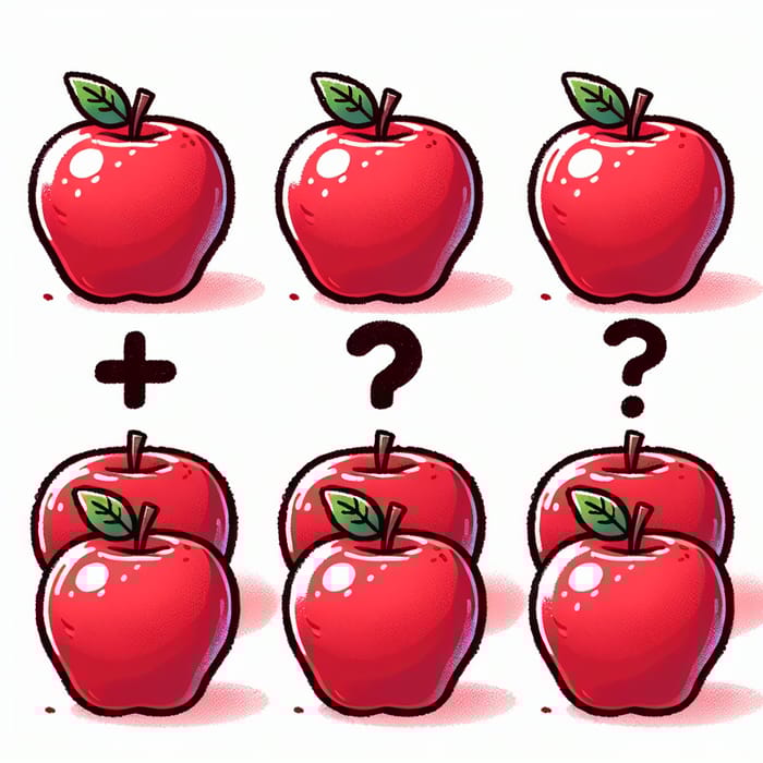 Solve the Math Puzzle: 4 Apples + 3 Apples = ? | AI Art Generator ...