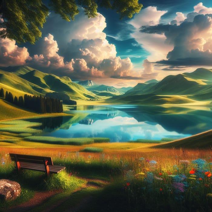 Serene Lake Landscape: Inner Peace and Captivating Beauty | AI Art ...