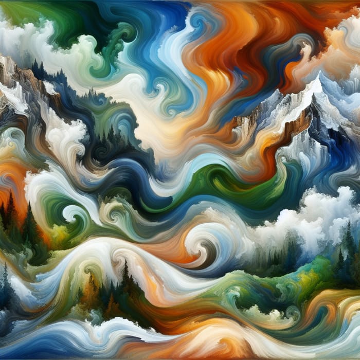 Abstract Nature Art - Swirling Eco-Systems in Colors | AI Art Generator ...