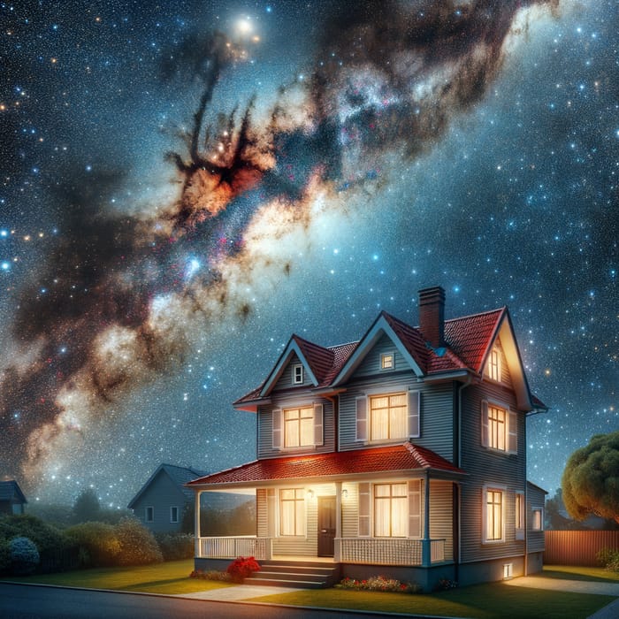 House in Outer Space - A Suburban Escape in Milky Way Galaxy | AI Art ...