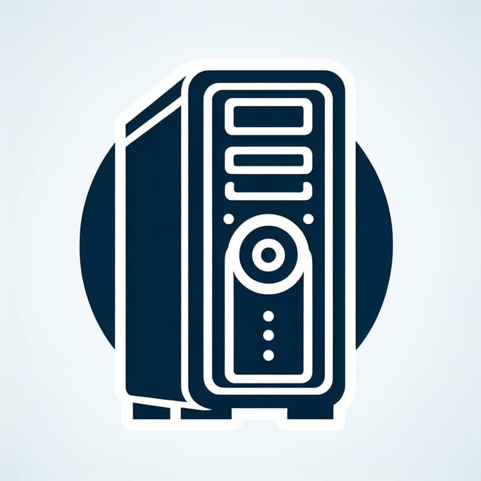 Deep Blue Computer Case Icon | Technology & Sophistication | AI Art ...