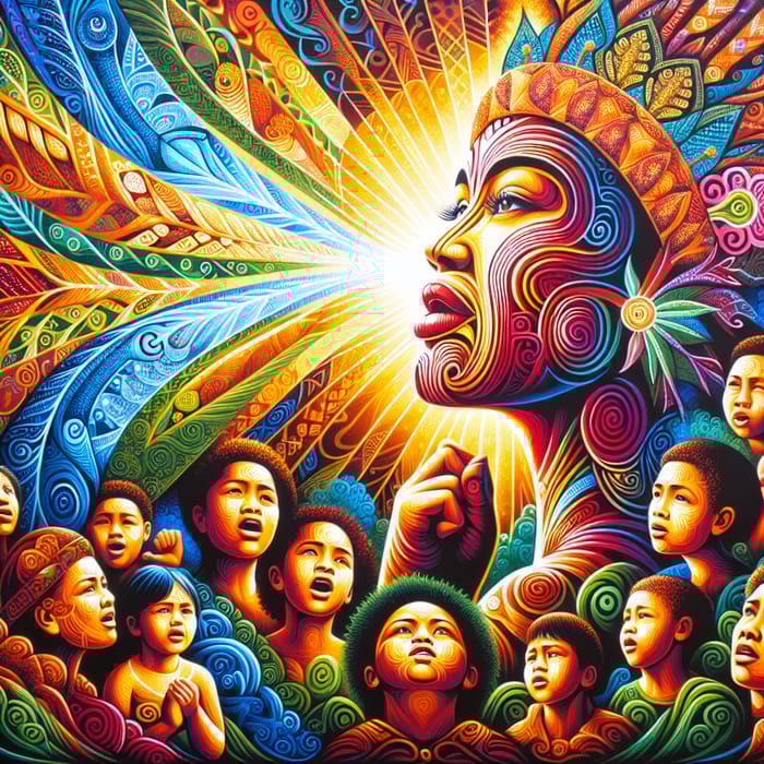 Vibrant Maori Goddess in Traditional Art Style | AI Art Generator ...