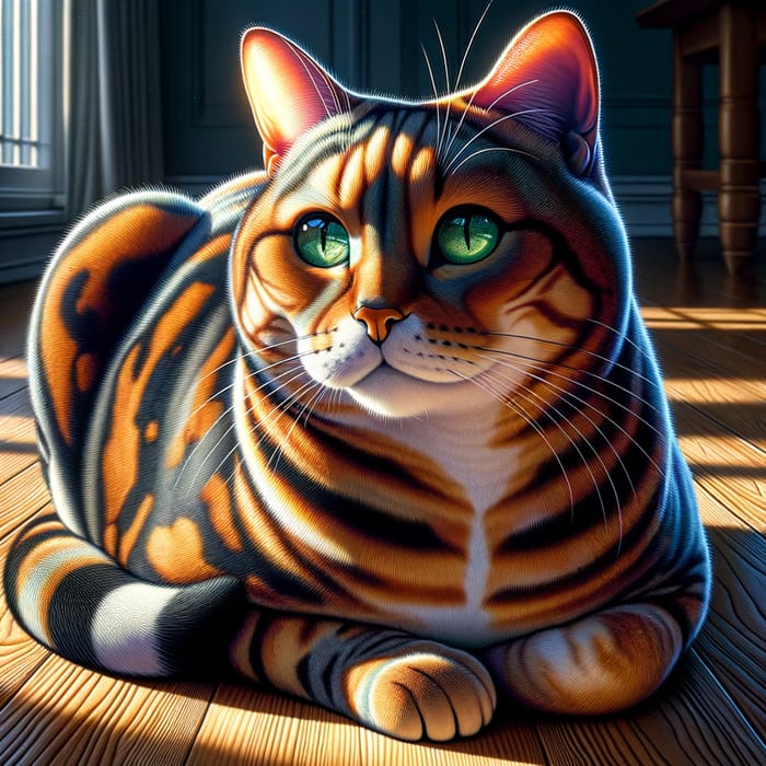 Realistic Marbled Domestic Short-Haired Cat Art | AI Art Generator ...