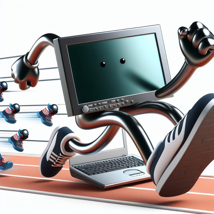 Computer Running 100m Sprint - Technological Race | AI Art Generator ...