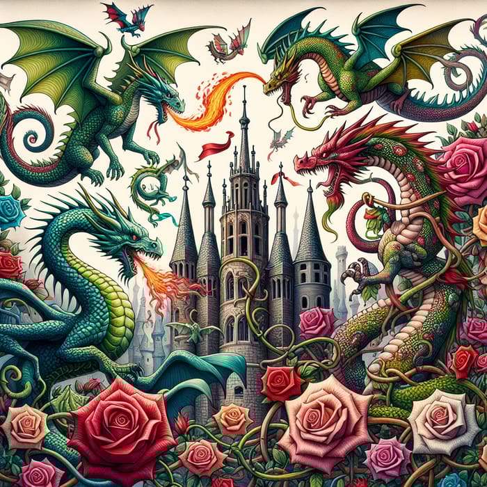 Dragons and Roses: Celebrating Sant Jordi's Day in Style | AI Art ...