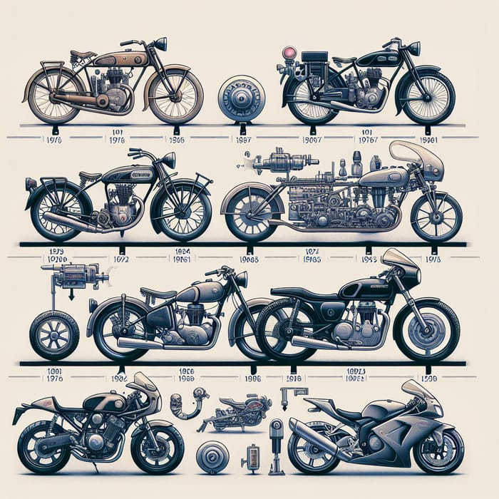 Motorcycle Evolution Timeline: 19th Century to Present | AI Art ...
