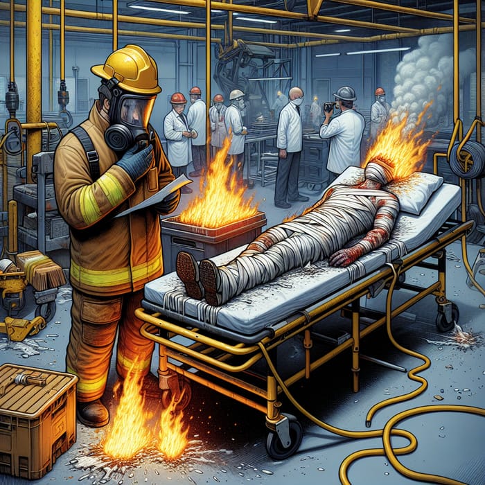 Workplace Burn Injuries Prevention | AI Art Generator | Easy-Peasy.AI