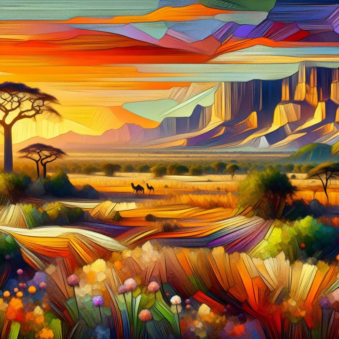 Abstract African Landscapes: Savanna Beauty & Wildlife | AI Art ...