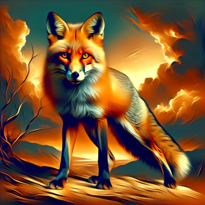 Selfish Fox Challenge | Defiant & Intense Stylization | AI Art Generator | Easy-Peasy.AI