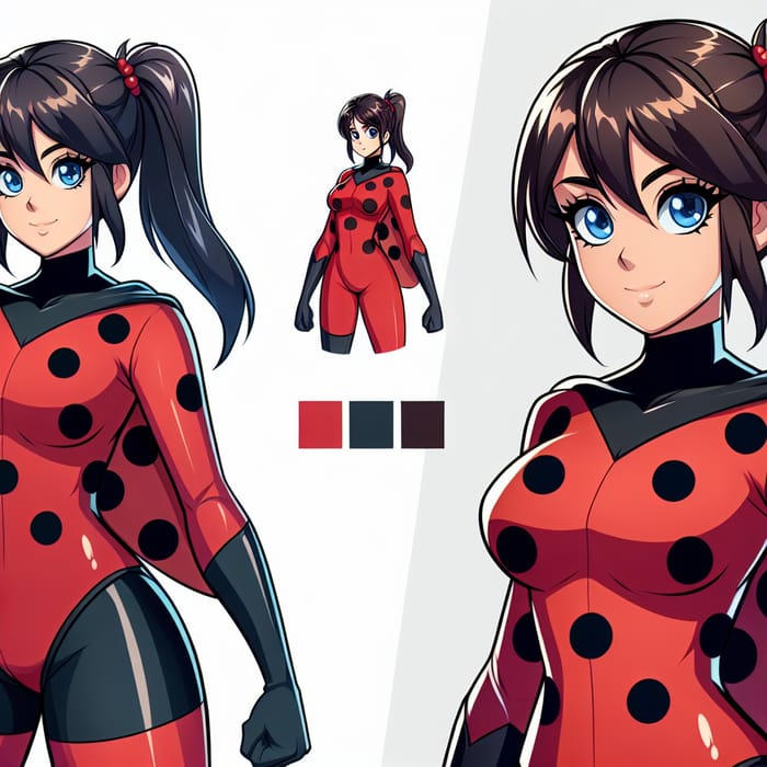 Miraculous Ladybug Marinette | Female Superhero Red Black Outfit | AI ...