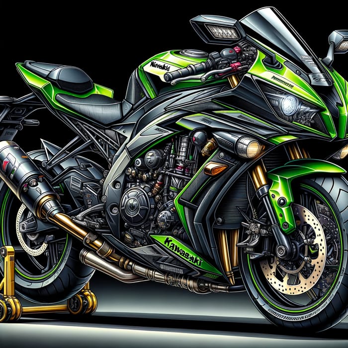 Kawasaki Ninja 636 Motor - Detailed Visual Representation | AI Art Generator | Easy-Peasy.AI