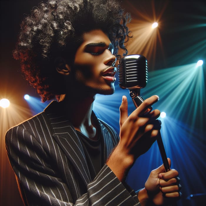 Passionate R&B Singer on Stage | AI Art Generator | Easy-Peasy.AI