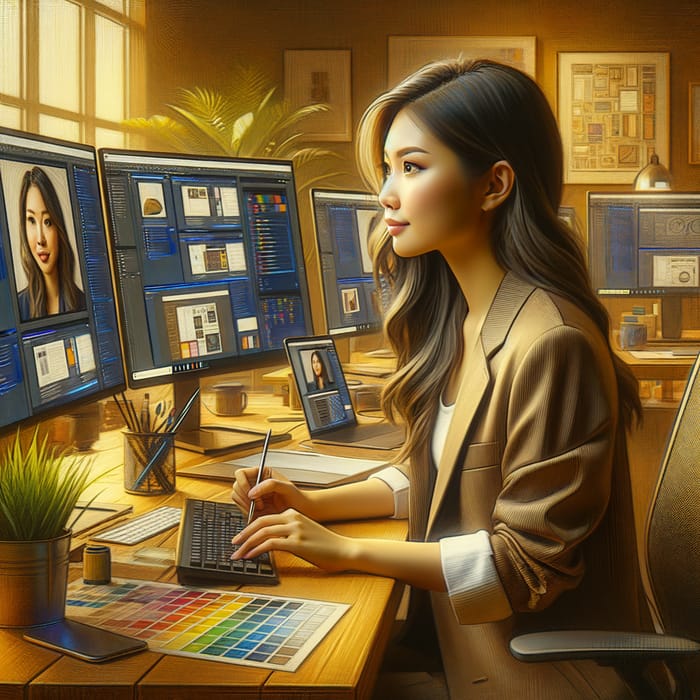 Tech-Savvy Web Designer | Creative & Productive Studio Portrait | AI ...