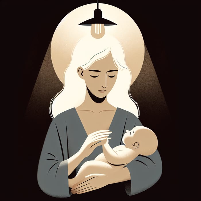 Mother Holding Baby | Heartwarming Family Scene | AI Art Generator | Easy-Peasy.AI